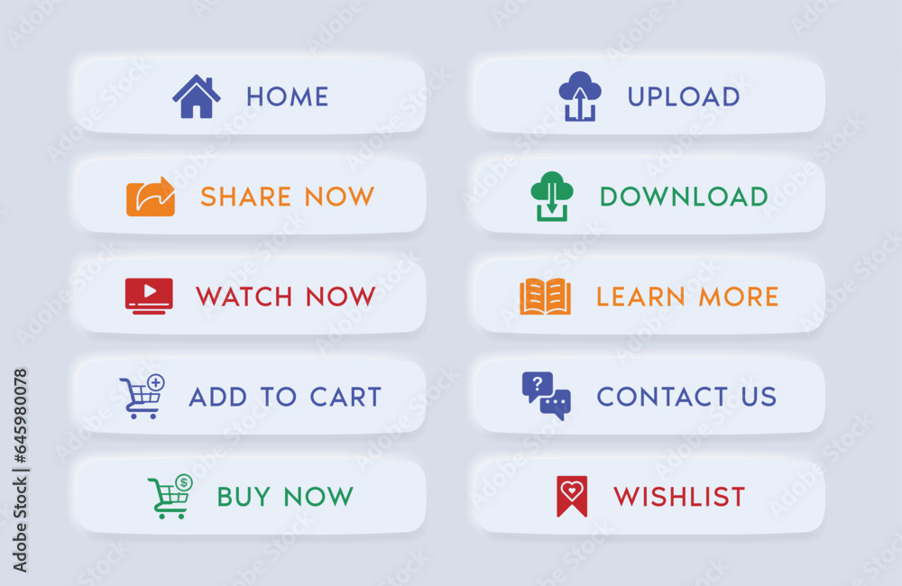 Web Button Design for CTA or Call to Action with Flat Design and Modern ...