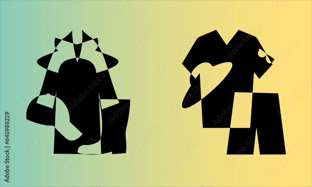 Summer wardrobe change minimalist vector illustration. Minimalist ...