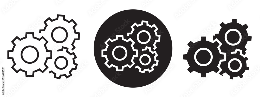 Gear icon. Business work progress symbol. Industrial engineering ...