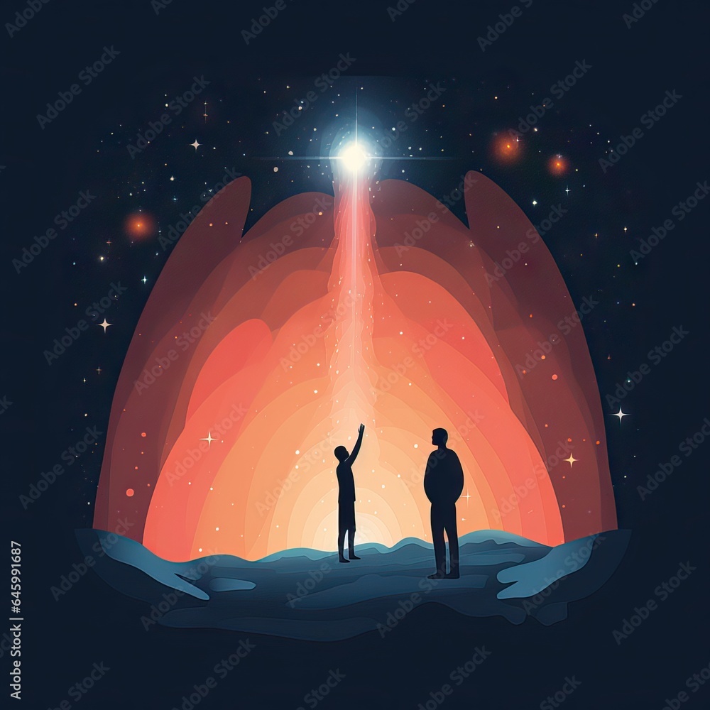 A captivating illustration of a being from another dimension ...