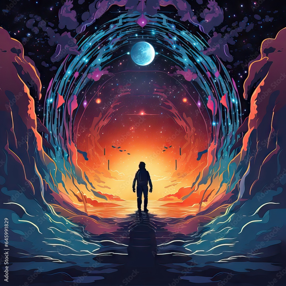 A captivating illustration of a being from another dimension ...