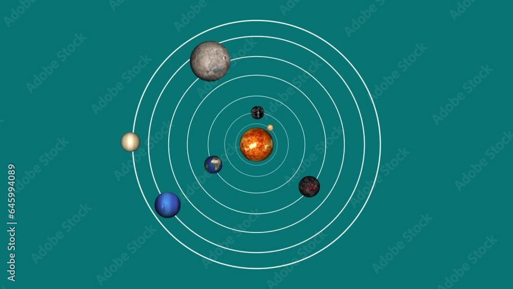 understanding solar system for kids. animated 2d solar system. learning ...