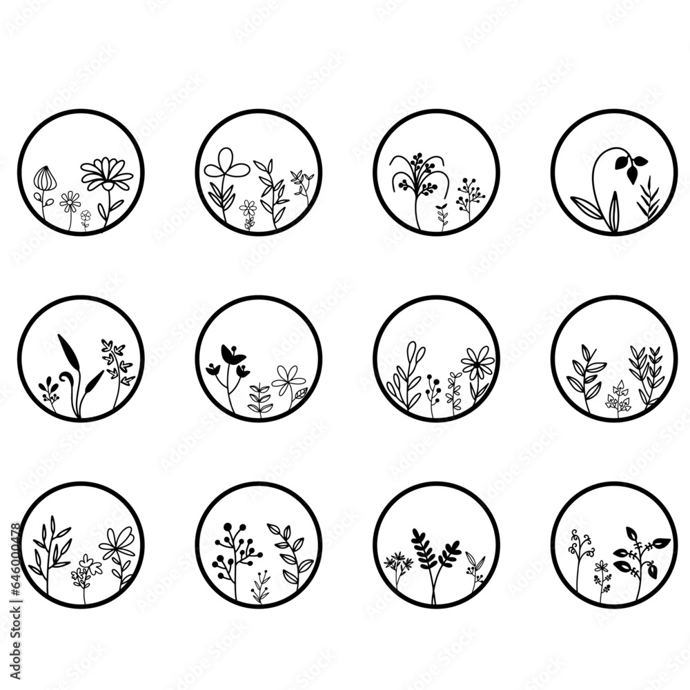 Floral Circle Frame Svg Flower Circle Svg Floral Sign Svg Wildflower Sign Svg Circle Flower