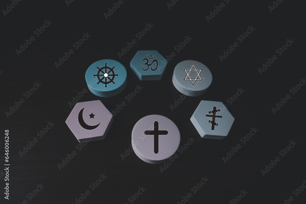 Foto de World religion symbols. Signs of major religious groups and ...