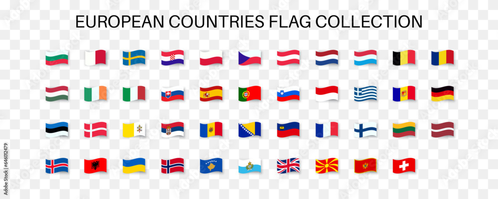 European countries flags collection. Vector EPS 10 Stock Vector | Adobe ...