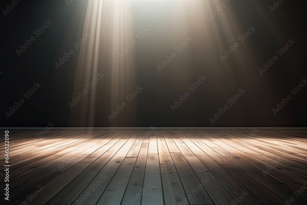 Sunlight falling into an empty room with a mock up wall. Stock Photo ...