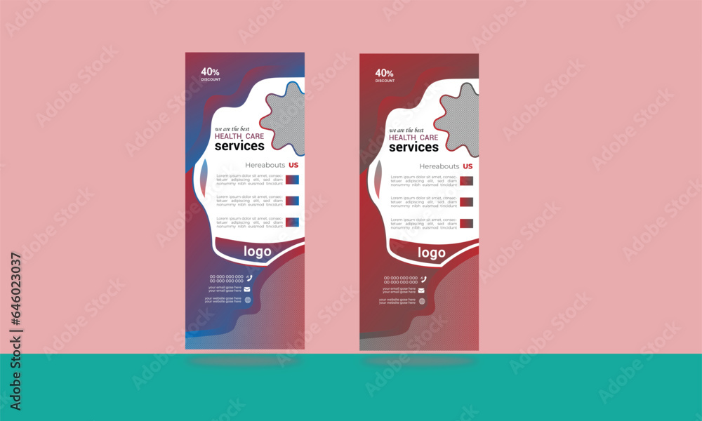 Agency stands roll up banner design stands template layout with 2 ...