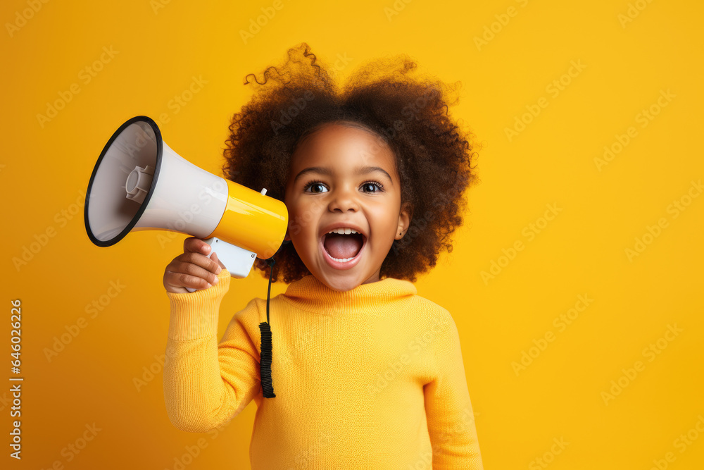 African American child with an Afro hairstyle, eyes and mouth wide open ...