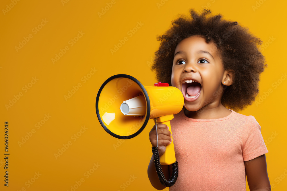 African American child with an Afro hairstyle, eyes and mouth wide open ...