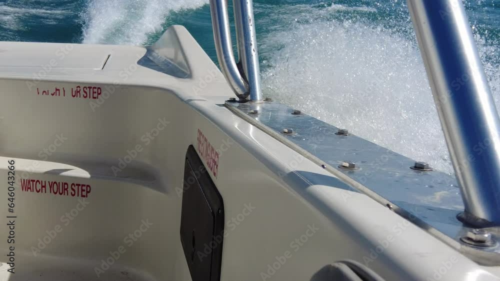 Back End Of Speed Boat With Water Waves Wake Stock Video | Adobe Stock