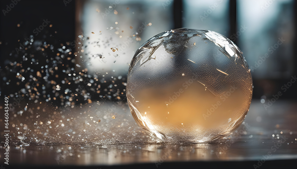 Shattered glass in space background with Natural design space Stock ...