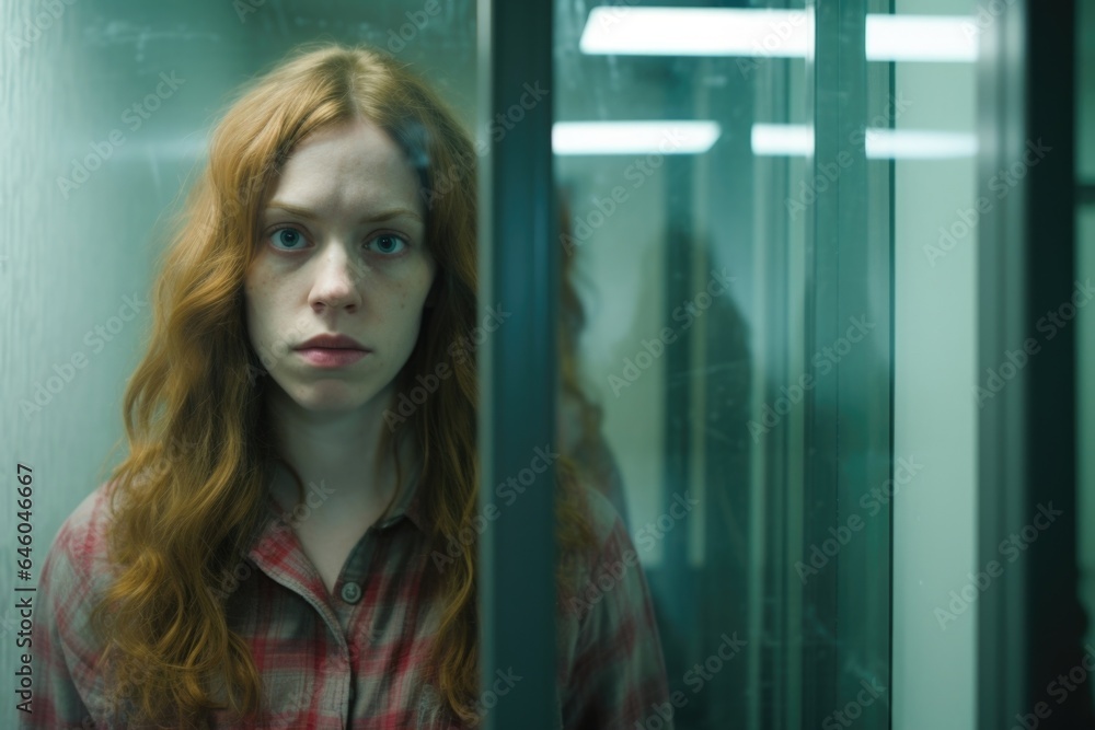 focus on transgender woman at thes office, manifesting secondary ual ...