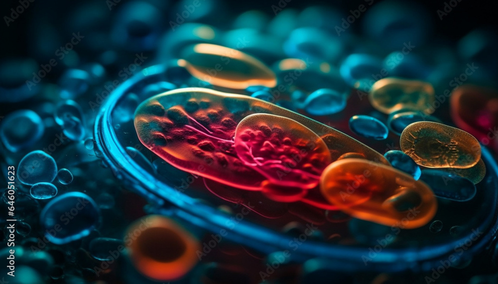 High scale magnification reveals abstract molecular structure of human ...