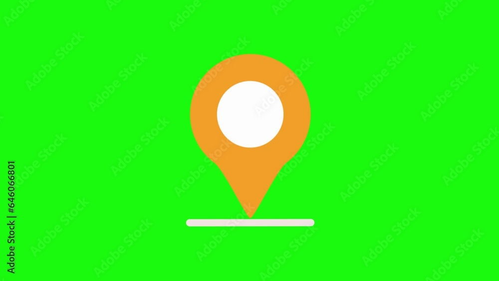 Map route location icon animation on green screen. Route location icon ...