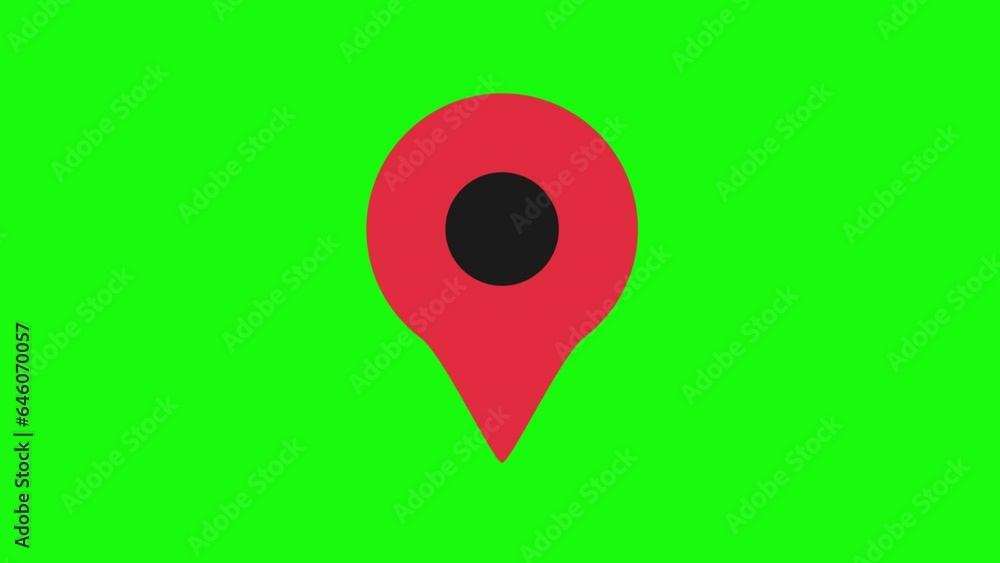 Map route location icon animation on green screen. Route location icon ...