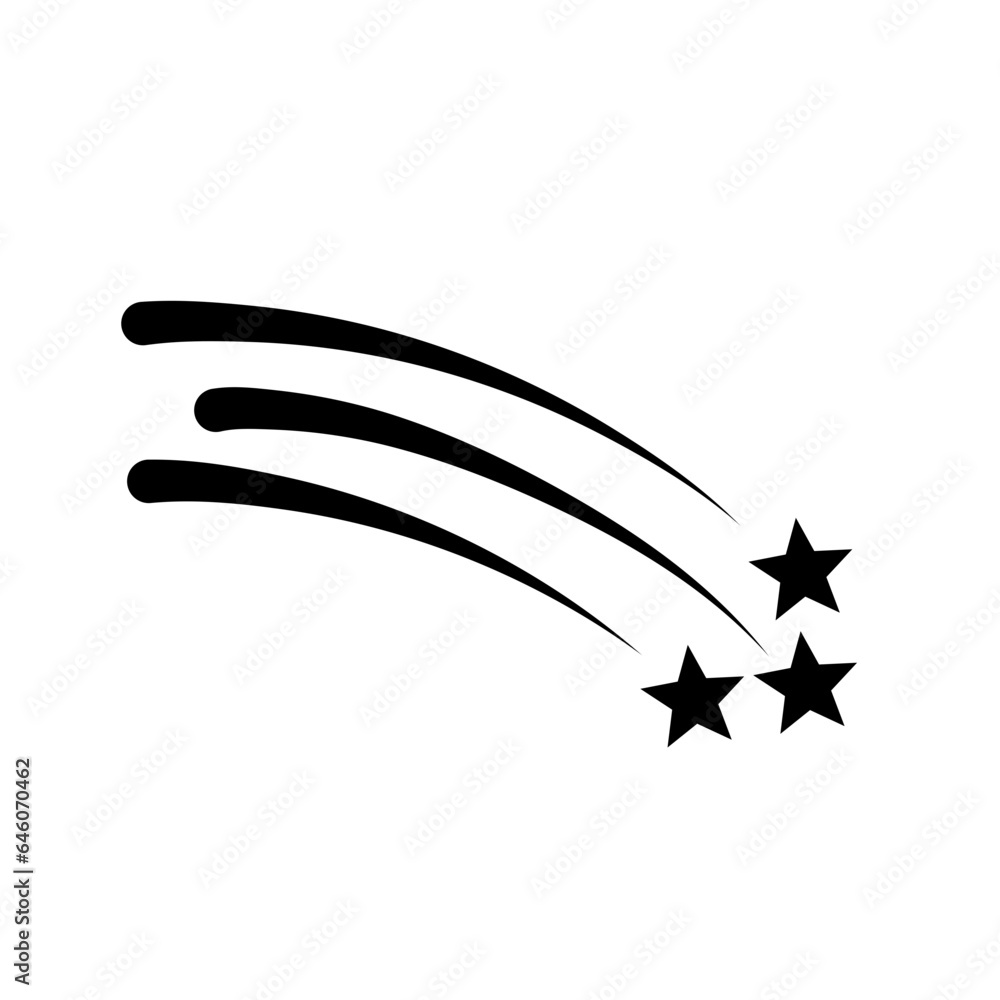 Falling stars vector. Shooting stars. Icons of meteorites and comets ...