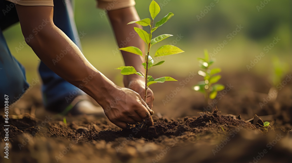 Planting Trees and Plants for environment, climate-friendly trees, eco ...