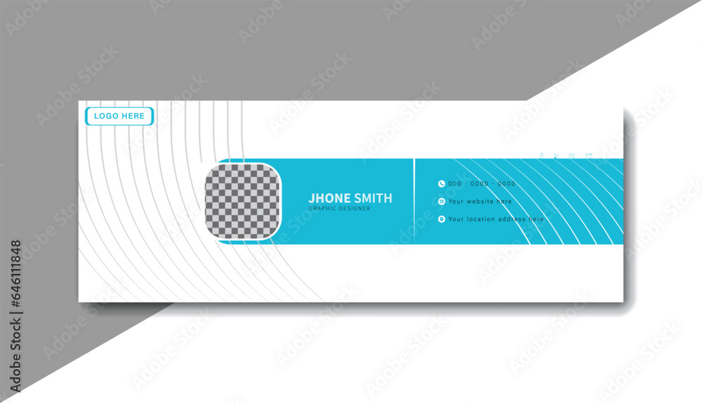 Personal social media cover page design with photo place and contact ...