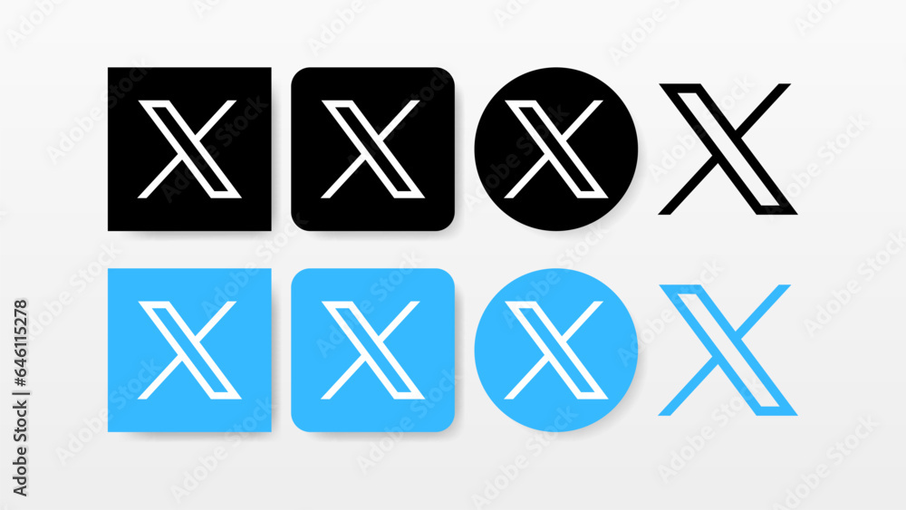 Set of new twitter logo X. Twitter icons.Twitter X logo. Stock Vector ...