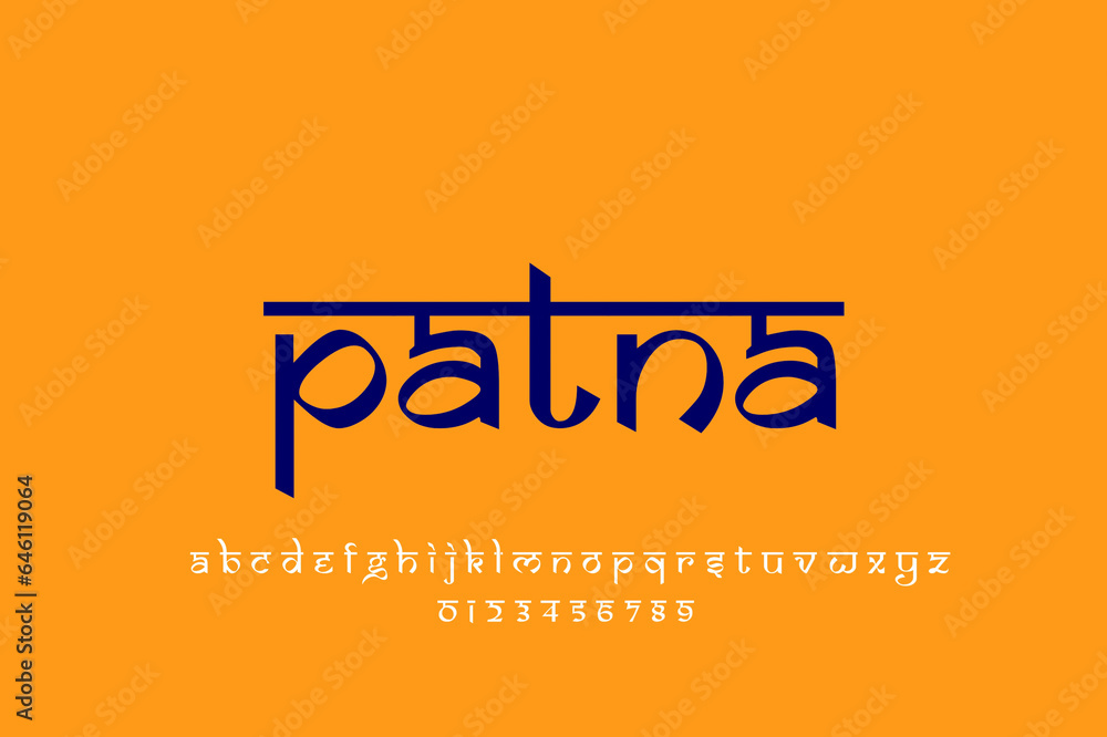 Indian City Patna text design. Indian style Latin font design ...