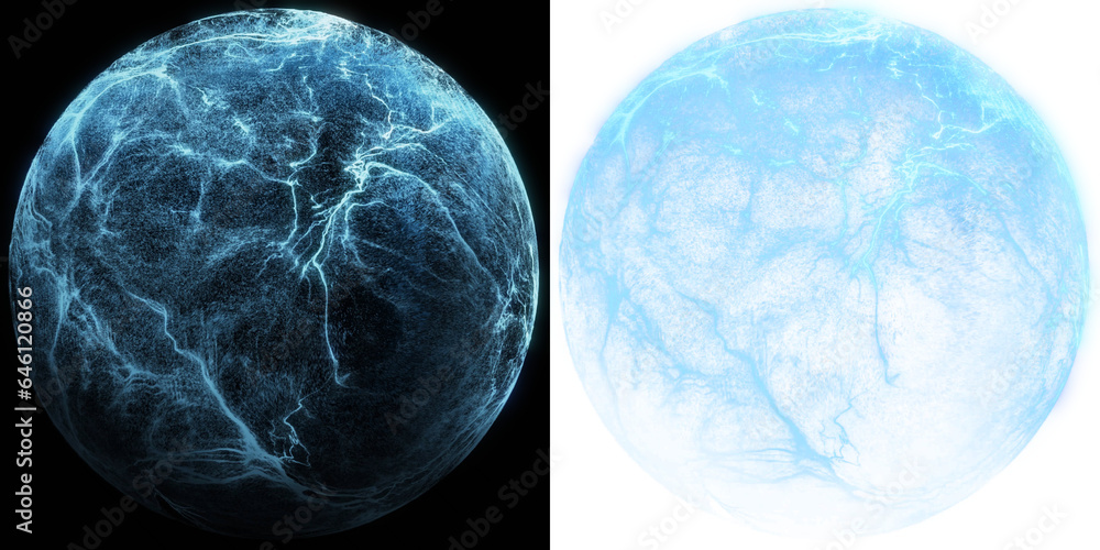 abstract orb comprised of swirling particles and radiant energy ...