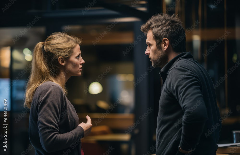 Young Couple Arguing and Fighting. Domestic Violence and Emotional ...