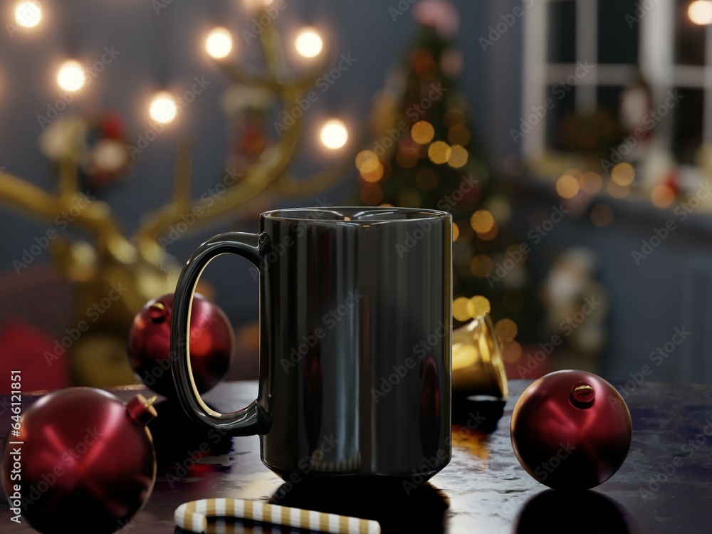 Black coffee cup, 15 oz, with copy space for logo, text or design and ...