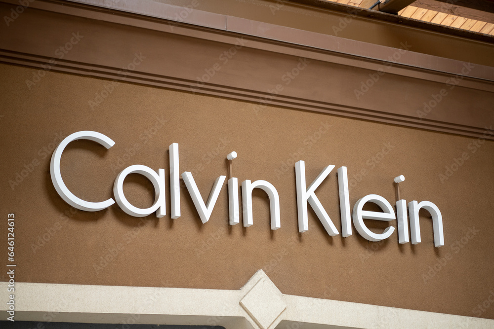 Montreal, Canada, - Aug 07, 2023: Calvin Klein brand retail shop logo ...