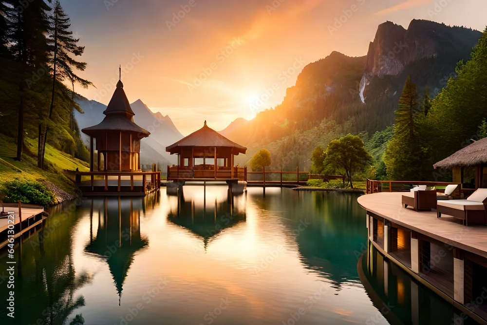 a realistic spa resort where nature wonders meets luxurious comfort ...