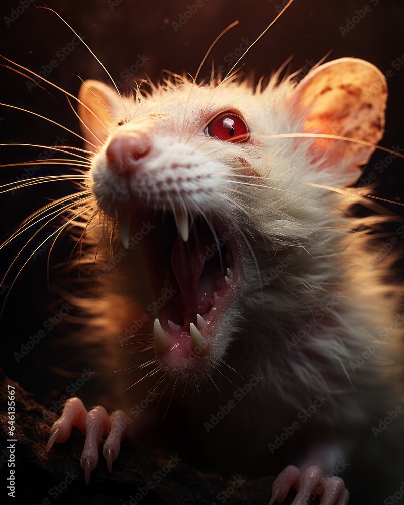 An aggressive squirrel in a rare display of ferocity, with its mouth ...