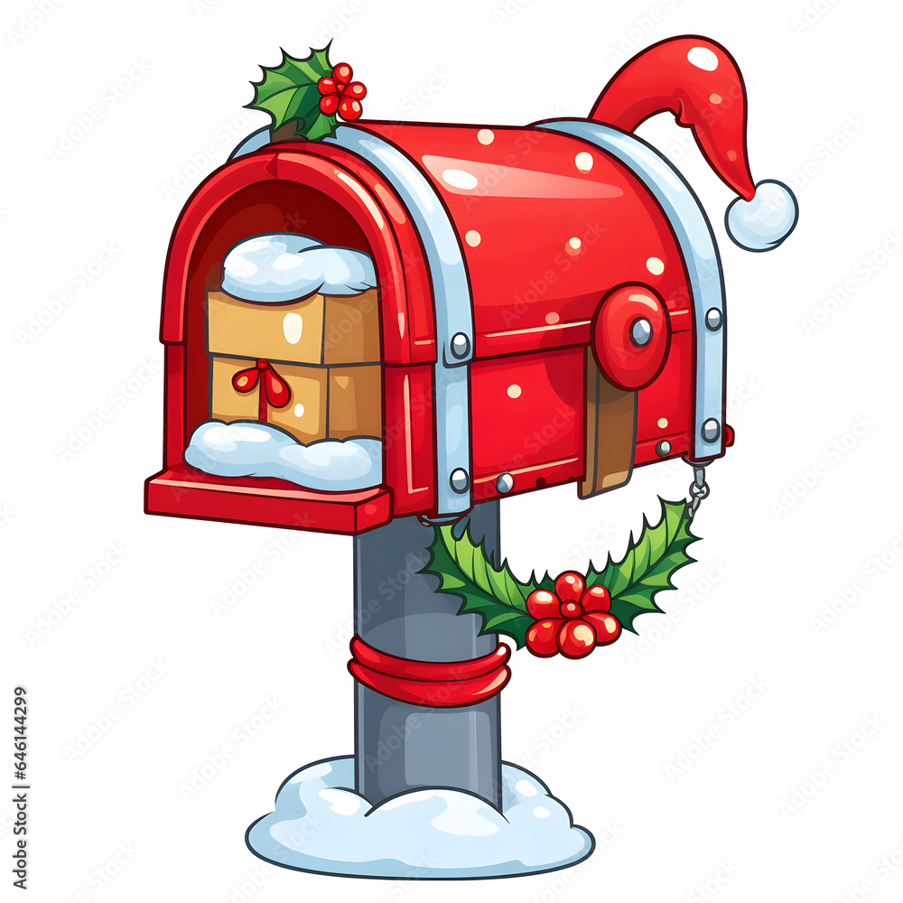 Cartoon clipart of a North Pole mailbox for letters to Santa ...