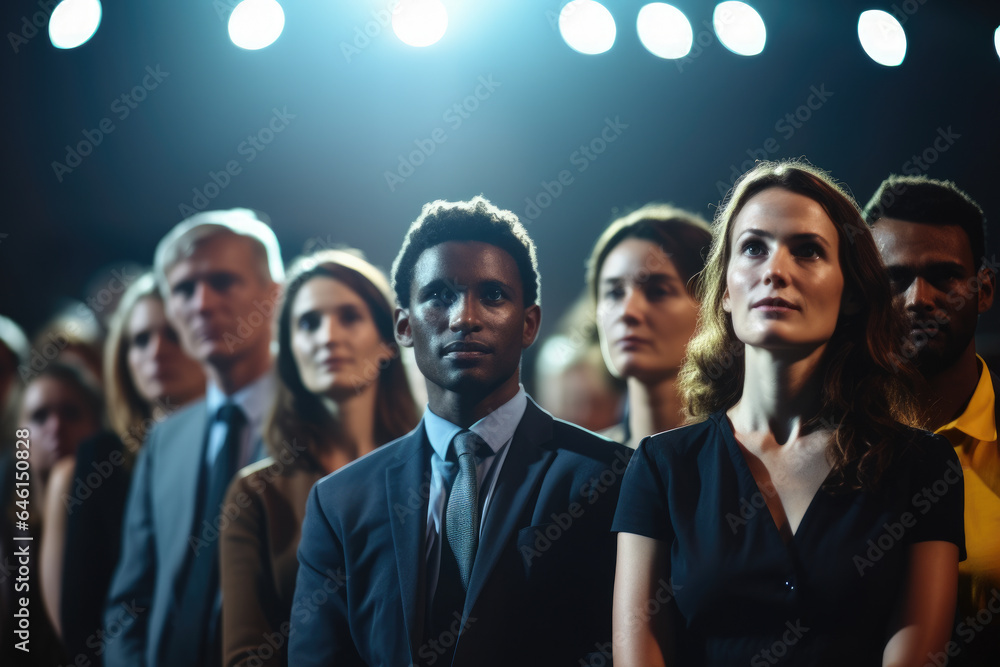 Picture showing group of people standing next to each other. This ...