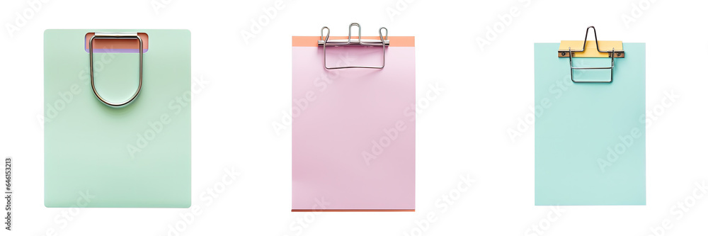 Png Set transparent background with paper clip on note sheet Stock ...