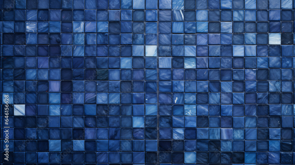 Navy blue mosaic square tile pattern, tiled background Stock Photo ...