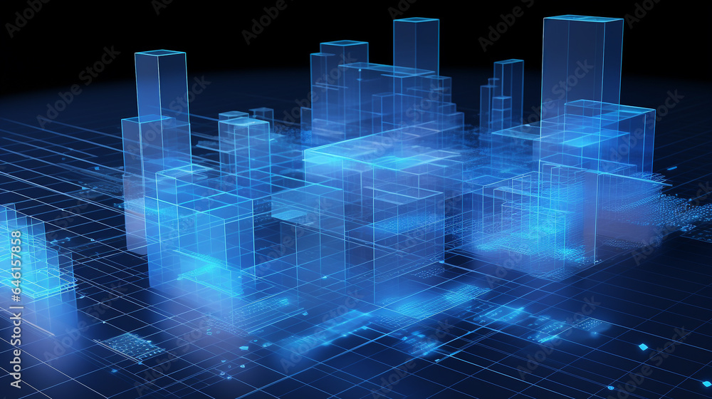 AI-Driven Data Visualization in Futuristic Blue: A Complex Plexus of ...