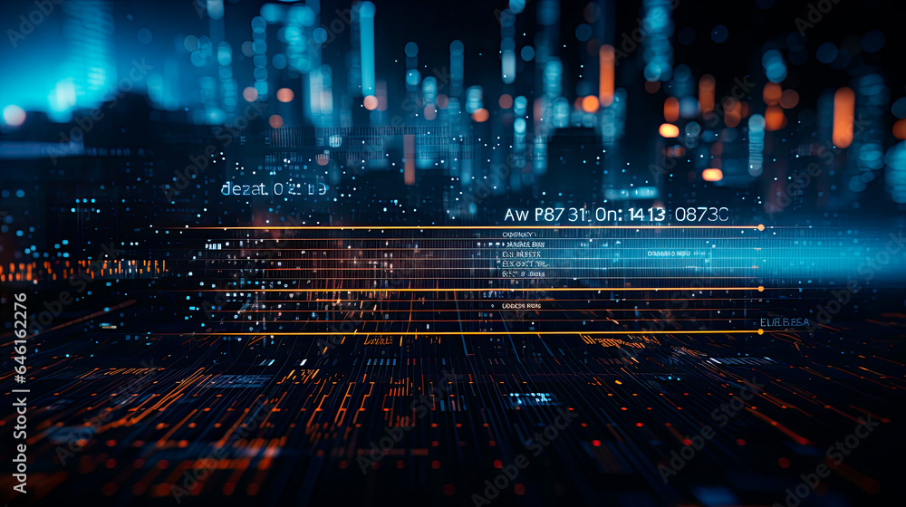 futuristic cinematic background with written data and numbers Stock ...