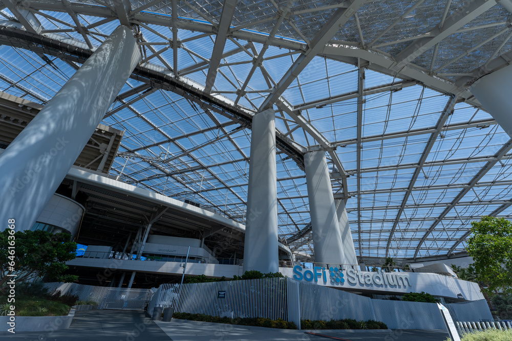 The USA, Los Angeles, 7 September 2023: SoFi Stadium in Los Angeles is ...