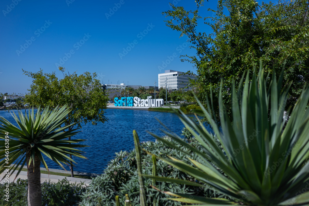 The USA, Los Angeles, 7 September 2023: SoFi Stadium in Los Angeles is ...