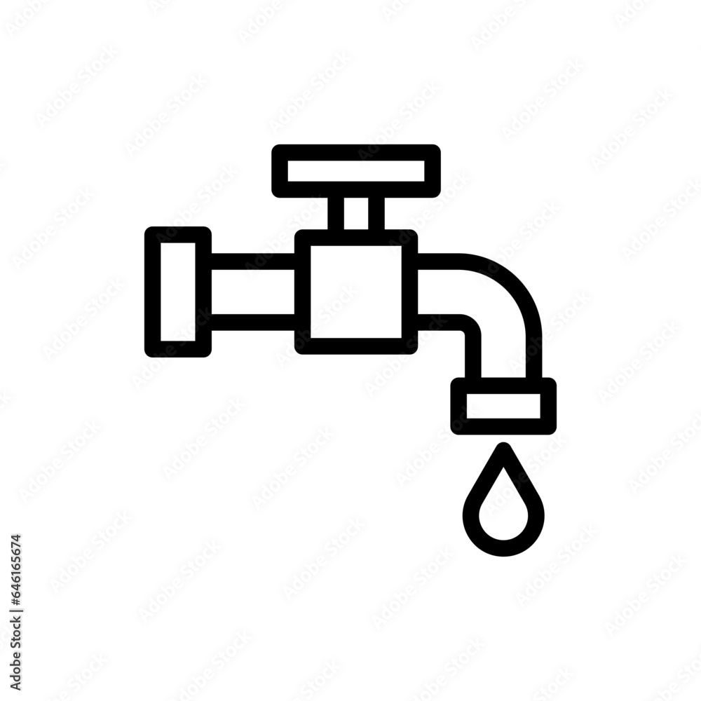 Save water ecology icon with black outline style. water, save, eco ...