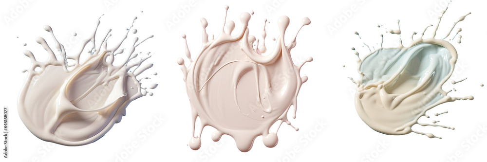 Png Set Spilt milk puddle alone on transparent background with clip ...