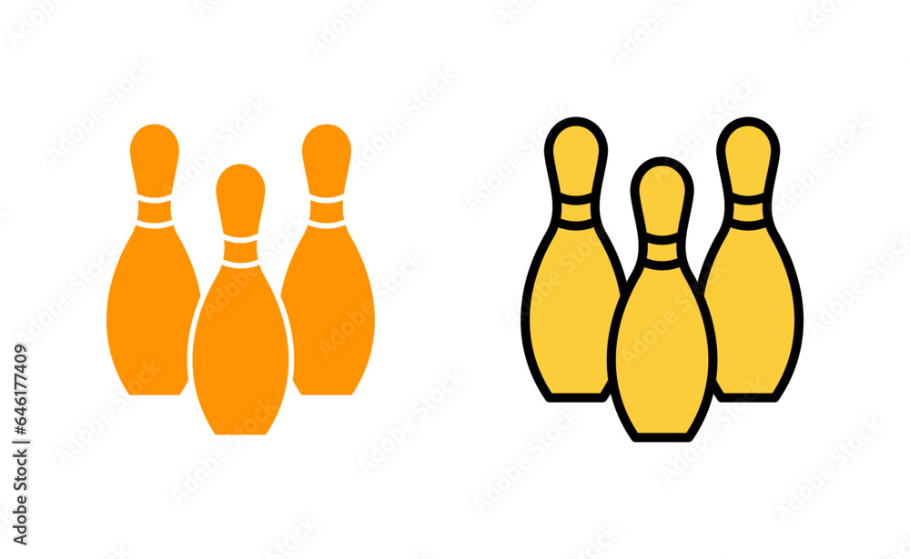 Bowling icon set for web and mobile app. bowling ball and pin sign and ...