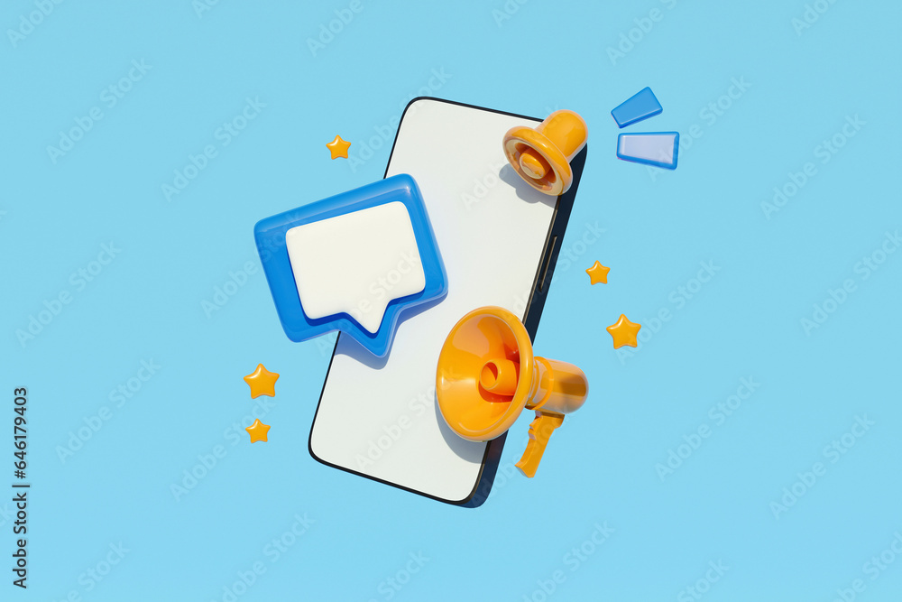 3d gadget smartphone illustration collage picture advert new device ...