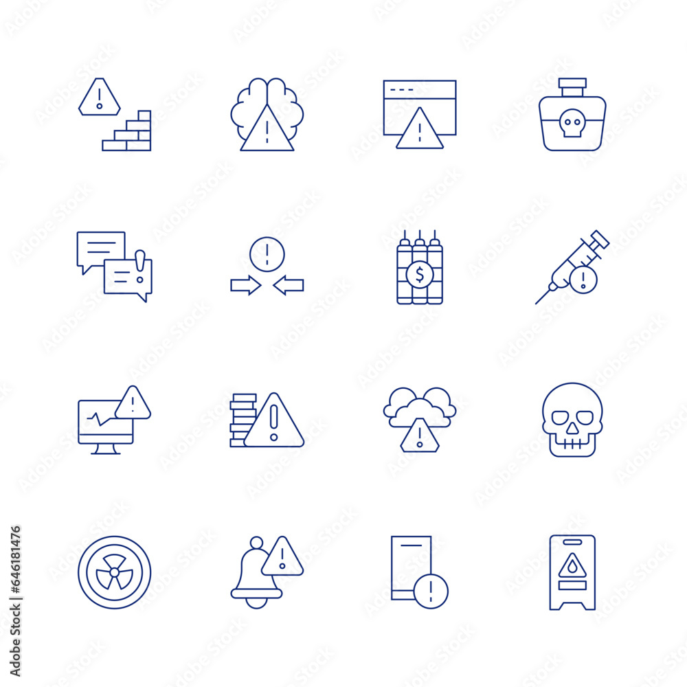 Risk line icon set on transparent background with editable stroke ...