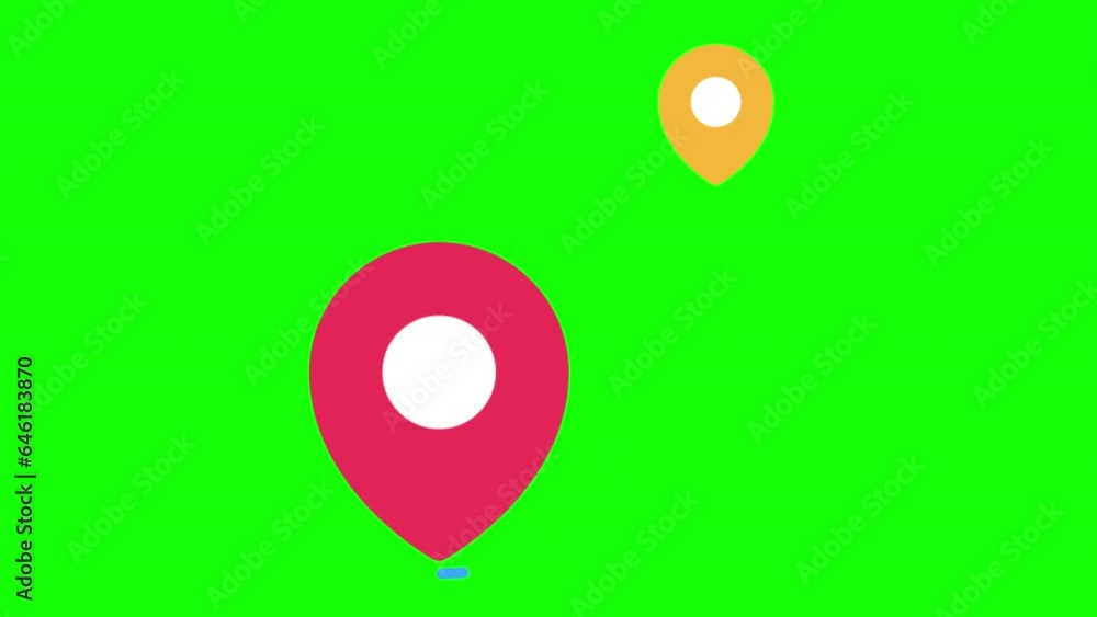 2d animation of direction pin pointer on green screen Stock ビデオ | Adobe ...