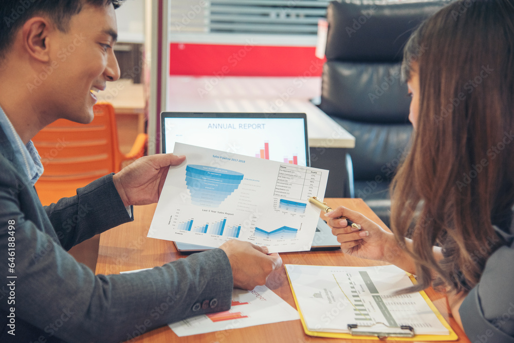 Business strategy team report chart, graph, infographic data analyze ...