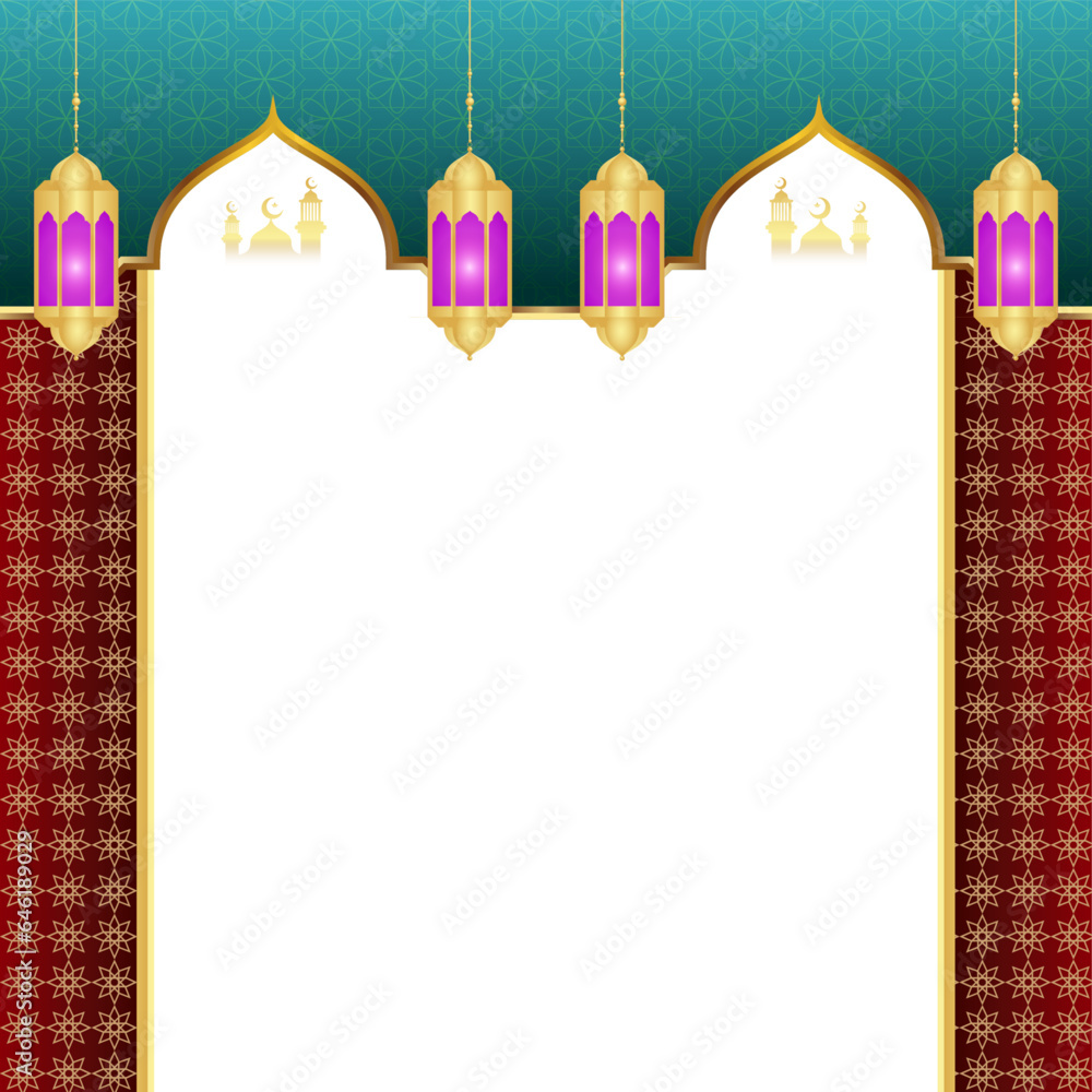 Arabesuqe islamic frame and mosque transparent background for islami ...