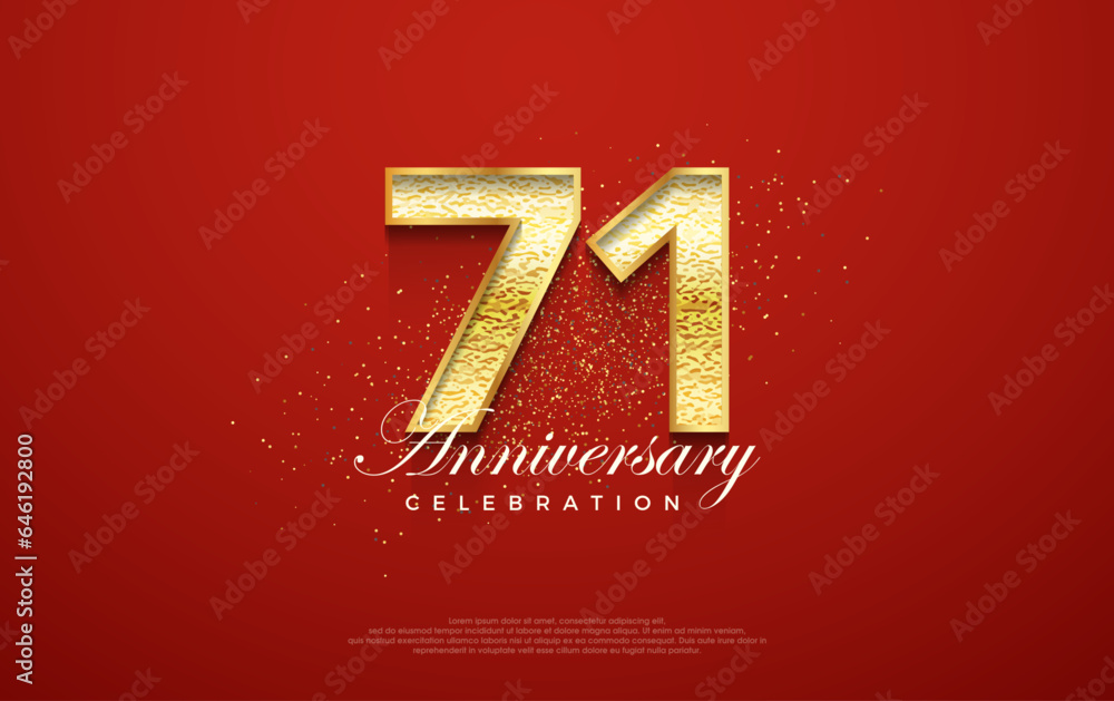 71st anniversary number, for a birthday celebration. premium vector ...