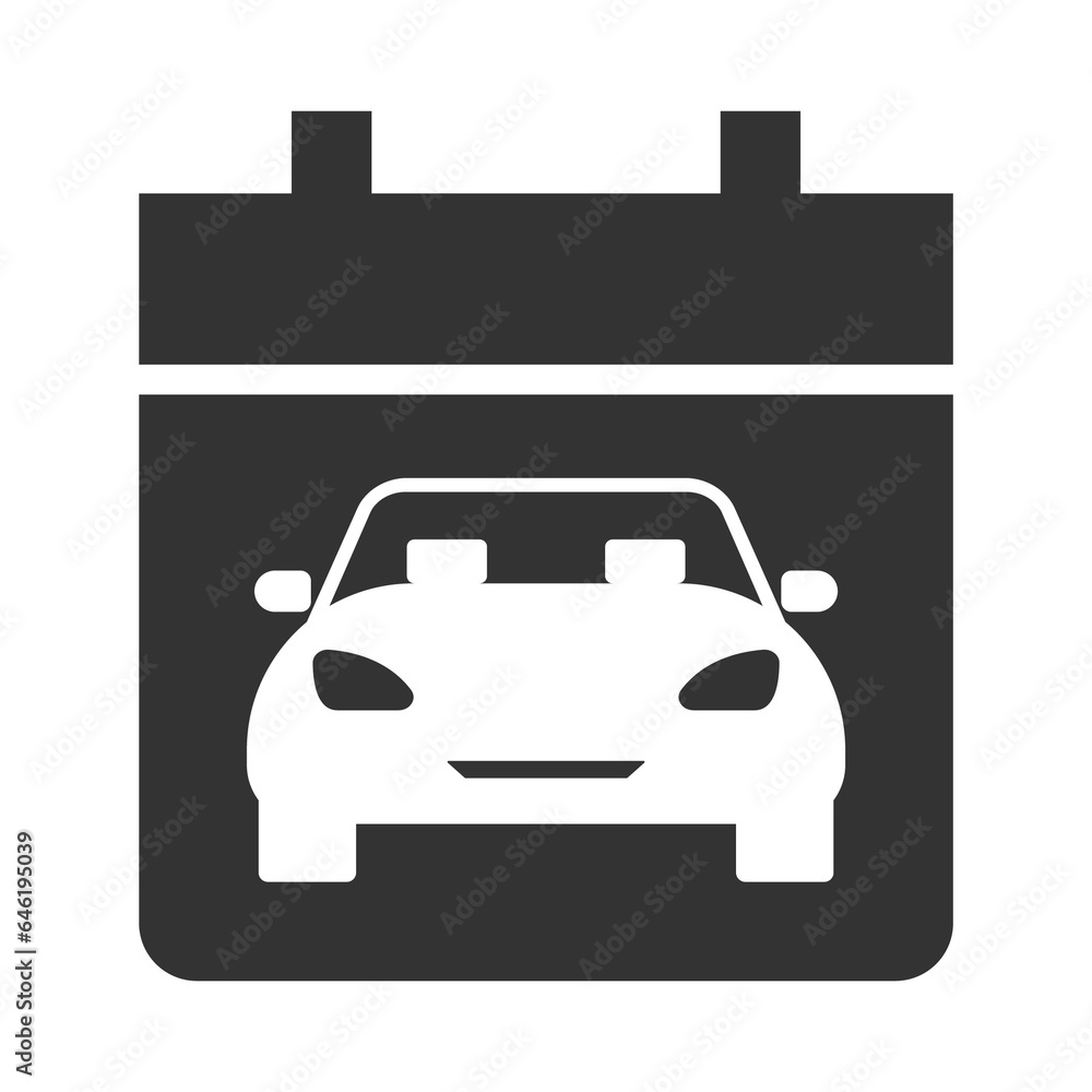 Vector illustration of car schedule icon in dark color and transparent ...