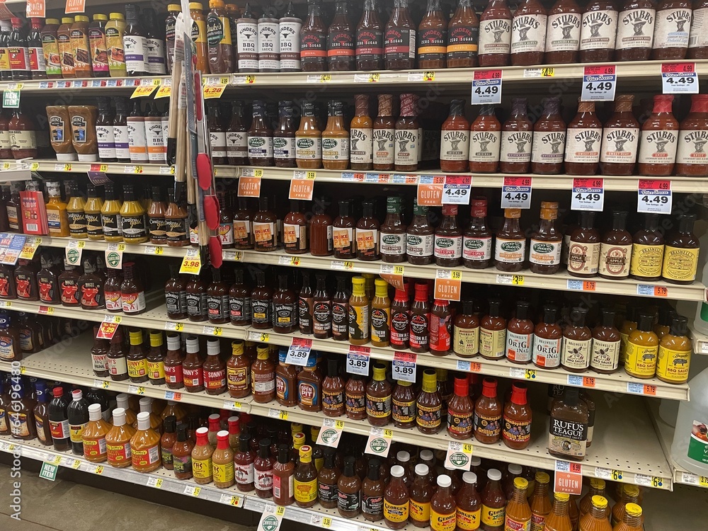 IGA Grocery store interior condiment section and prices Stock Photo ...