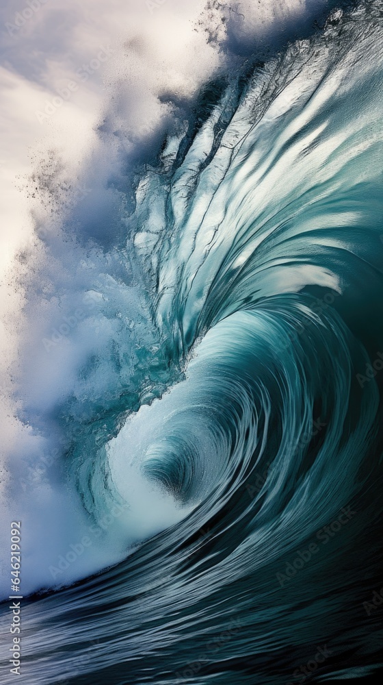 Tsunami big huge large wave. Apocalyptic dramatic background - giant ...